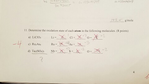 Solved Determine the oxidation state of each atom in the | Chegg.com