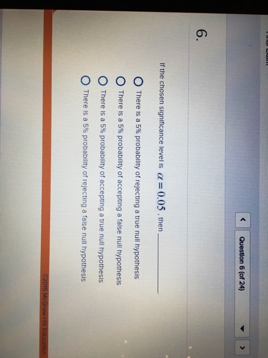 Solved If the chosen significance level is alpha = 0.05. | Chegg.com