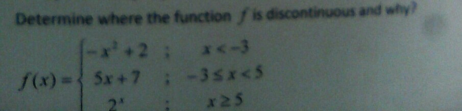 Solved Determine where the function f is discontinuous and | Chegg.com