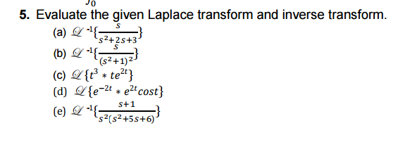 Solved Evaluate the given Laplace transform and inverse | Chegg.com