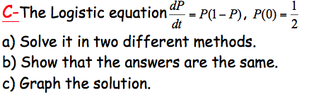 Solved The Logistic equation dP/dt = P(1 - P), P(0) = 1/2 | Chegg.com