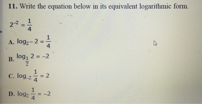 Solved Write the equation below in its equivalent | Chegg.com