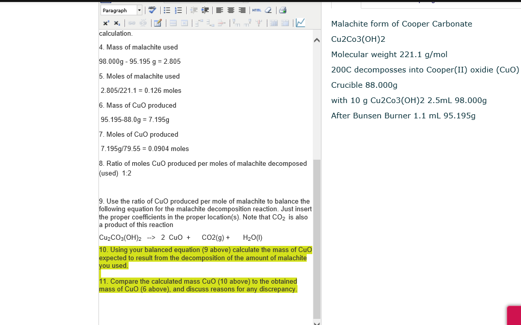 Solved Malachite form of Cooper Carbonate Cu2Co3(OH)2 | Chegg.com ...
