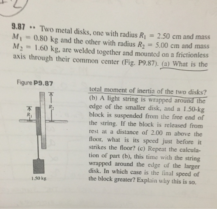 Solved Two metal disks, one with radius R_1 = 2.50 cm and | Chegg.com