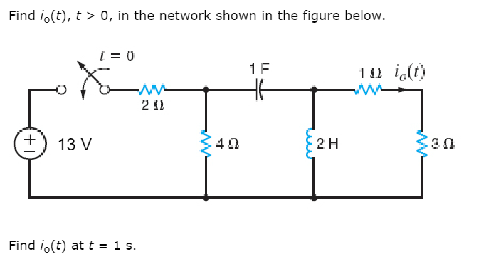 Solved Find Io T T 0 In The Network Shown In The Figure