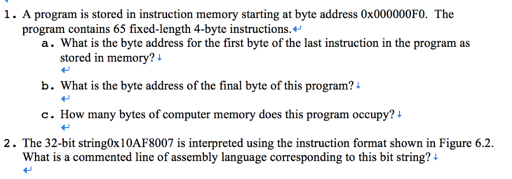 Solved 1. A program is stored in instruction memory starting | Chegg.com