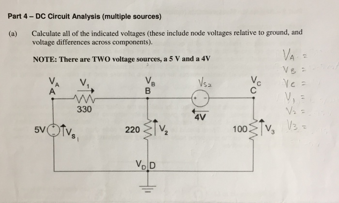 Solved Calculate all of the indicated voltages (these | Chegg.com