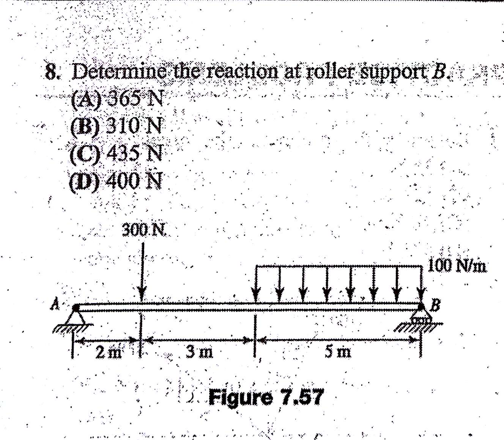 Solved Determine the reaction at roller support B. 365 N | Chegg.com