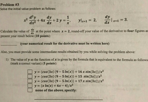 Solved Problem #3 Solve the initial value problem as | Chegg.com