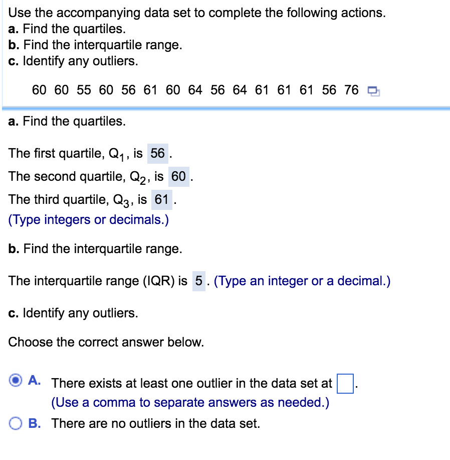 Solved Use the accompanying data set to complete the | Chegg.com