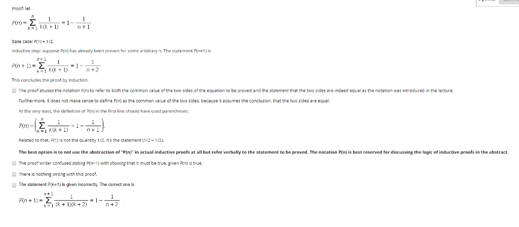 Proof let 1) nt 1 Base case: P1-1/2 Inductive step: | Chegg.com