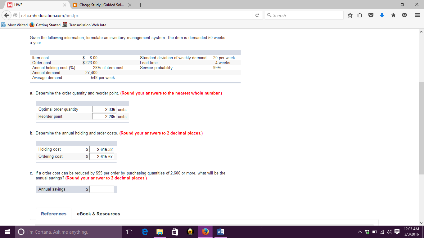 Solved Given the following information, formulate an | Chegg.com