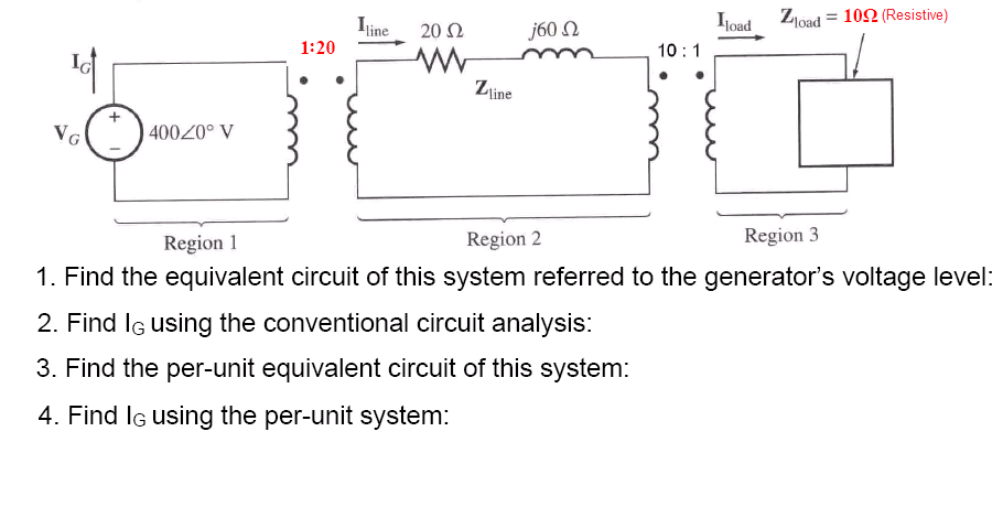Solved A power system with ideal transformers is shown | Chegg.com