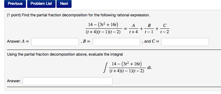 Solved Previous Problem ListNext 1 point) Find the partial | Chegg.com