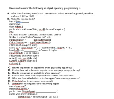 Solved F.What is multicasting or multicast transmission? | Chegg.com