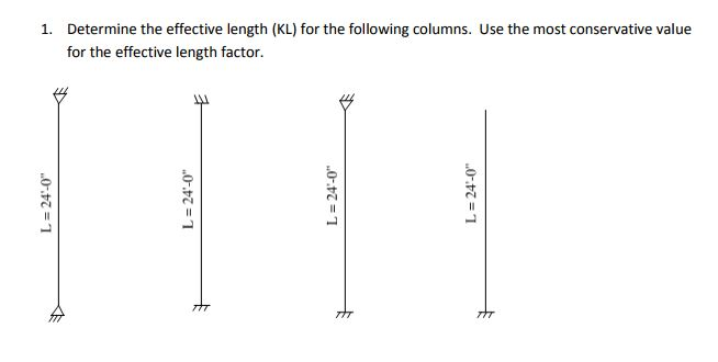 Solved Determine the effective length (KL) for the following | Chegg.com