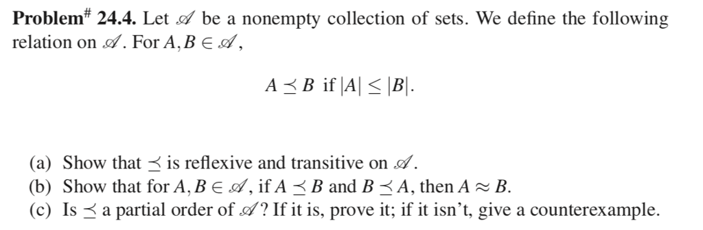 Solved Problem 24.4. Let o be a nonempty collection of sets. | Chegg.com