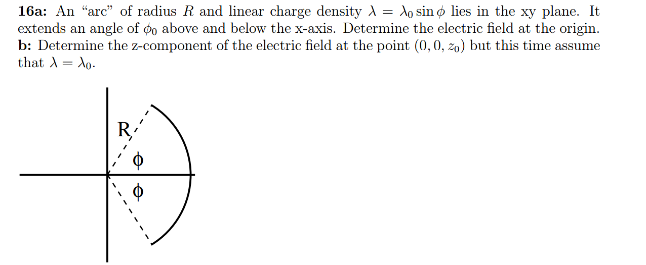 Solved An "arc" of radius R and linear charge density lambda | Chegg.com