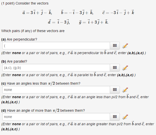 Solved Consider the vectors a = 3i + j - k, b = -i - 3j + | Chegg.com