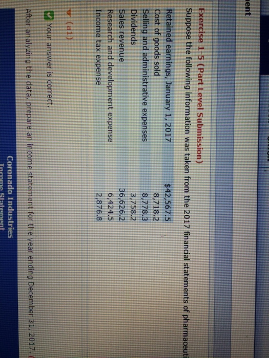 Solved ent Exercise 1-5 (Part Level Submission) Suppose the | Chegg.com