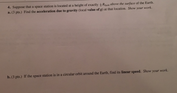 Solved 4. Suppose that a space station is located at a | Chegg.com