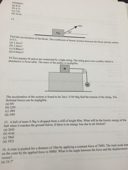 Solved Find the acceleration of the block the coefficient of | Chegg.com