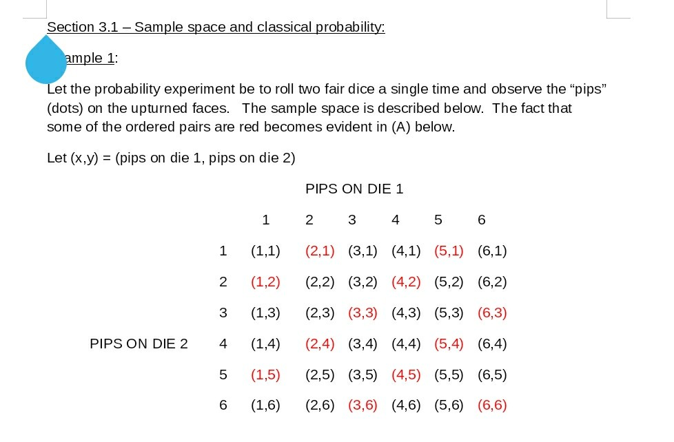 Solved Section 3.1 - Sample space and classical probability: | Chegg.com