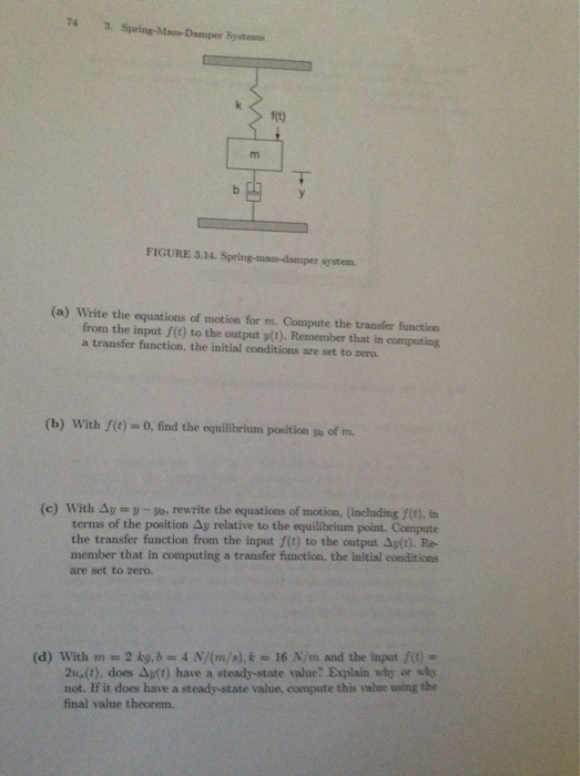 Problem 2 Vertical Spring Aless pamper System Figure | Chegg.com