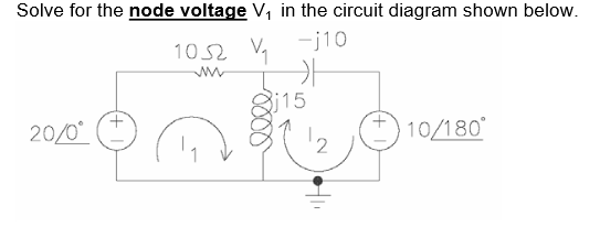 Solved: Solve For The Node Voltage V1 In The Circuit Diagr... | Chegg.com