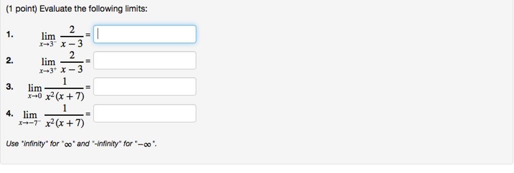 Solved Evaluate the following limits: lim_x rightarrow 3^- | Chegg.com