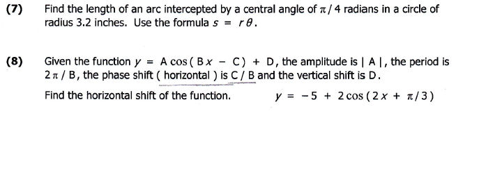 Solved Find the length of an arc intercepted by a central | Chegg.com