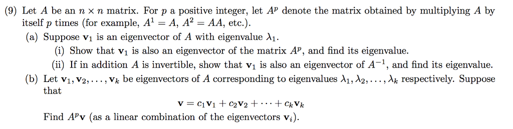 Solved Let A be an n times n matrix. For p a positive | Chegg.com