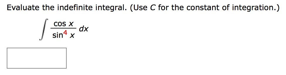 Solved Evaluate the indefinite integral. (Use C for the | Chegg.com