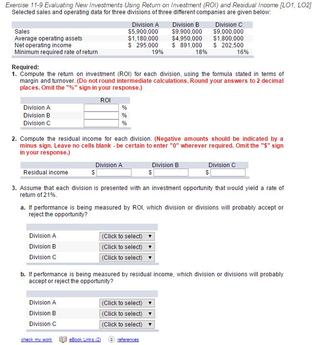 Solved Evaluating New Investments Using Return on Investment | Chegg.com