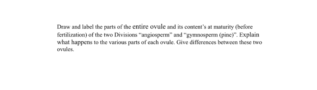 Solved Draw and label the parts of the entire ovule and its | Chegg.com