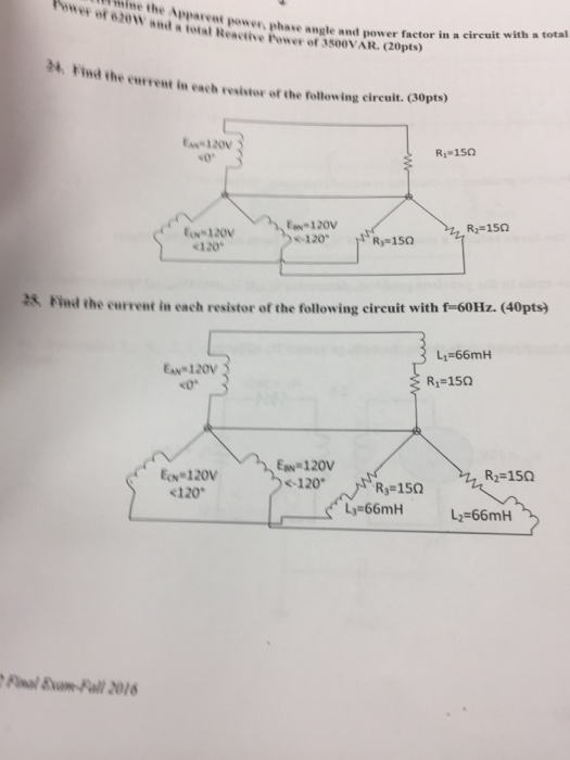 Solved Find the current in each resistor of the following | Chegg.com