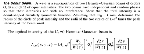 The Donut Beam. A wave is a superposition of two | Chegg.com