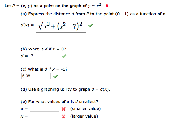 Solved Let P = (x, y) be a point on the graph of y = x^2 - | Chegg.com Solved Let P = (x, y) be a point on the graph of y = x^2 - | Chegg.com