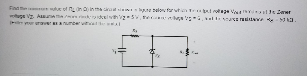Solved Find the minimum value of RL (in 2) in the circuit | Chegg.com