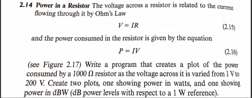 Solved Power in a Resistor The voltage across a resistor is | Chegg.com