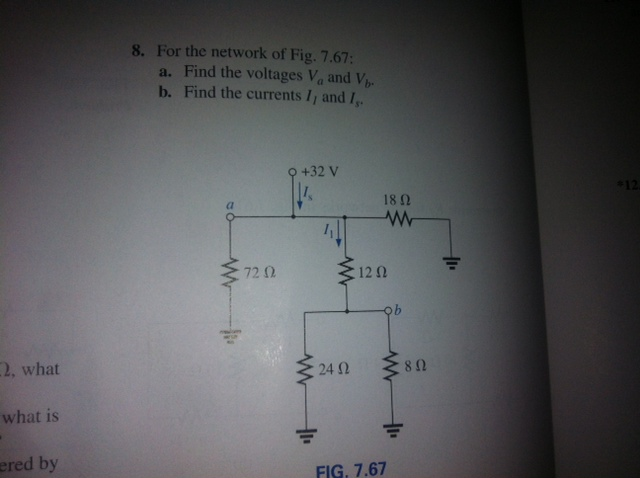 Solved For the network of Fig. 7.67: Find the voltages Va | Chegg.com