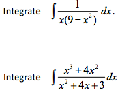 Solved Integrate integral 1/x(9 - x^2) dx. Integrate | Chegg.com