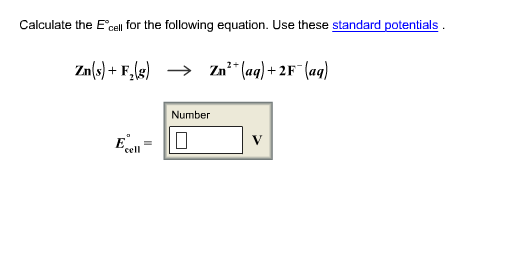 Solved Calculate the E_Cell for the following equation. Use | Chegg.com