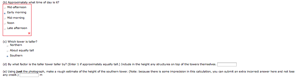 Solved (b) Approximately what time of day is it? | Chegg.com