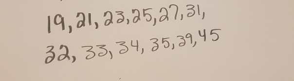 Solved 19,?, ??,25,a73, ??,35,5% 35,39,45 | Chegg.com