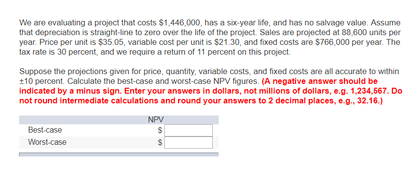 Solved We are evaluating a project that costs $1,446,000, | Chegg.com