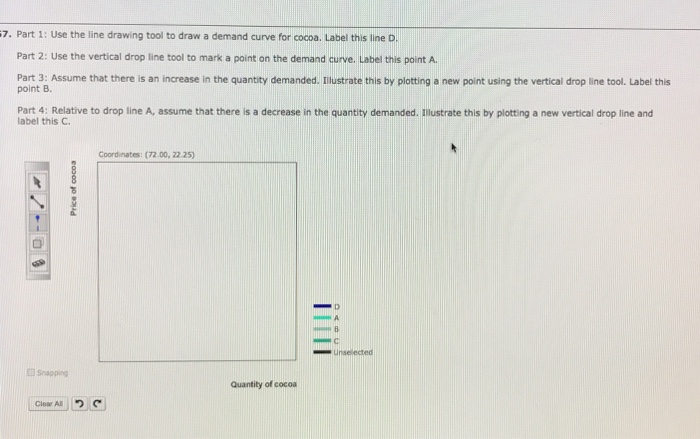 Solved Use the line drawing tool to draw a demand curve for | Chegg.com