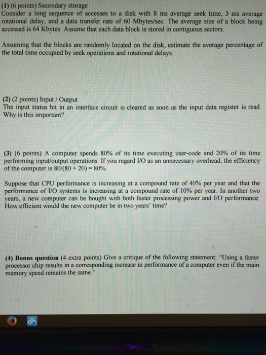 Solved Secondary storage Consider a long sequence of | Chegg.com