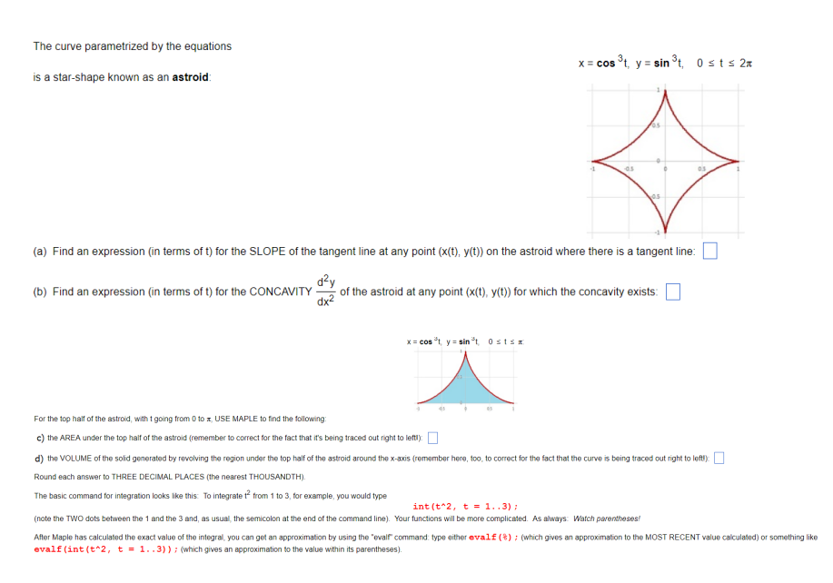 Solved The curve parametrized by the equations is a | Chegg.com