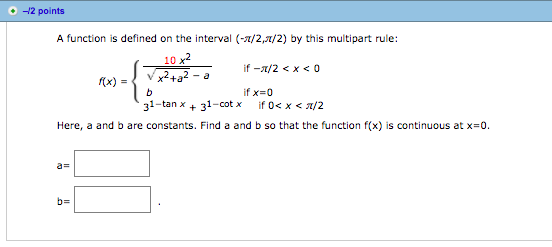 Solved 12 points A function is defined on the interval | Chegg.com